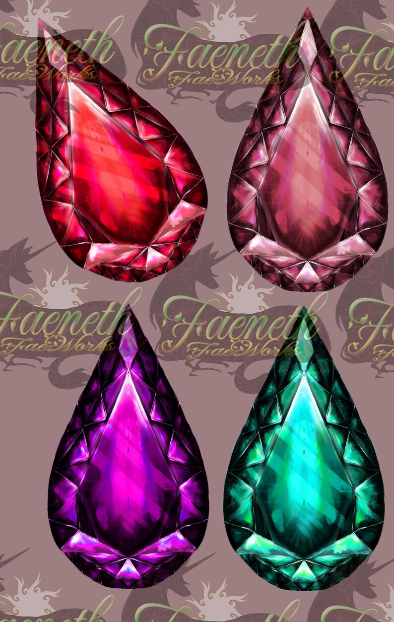 Gemstone (pear) Asset - Etsy