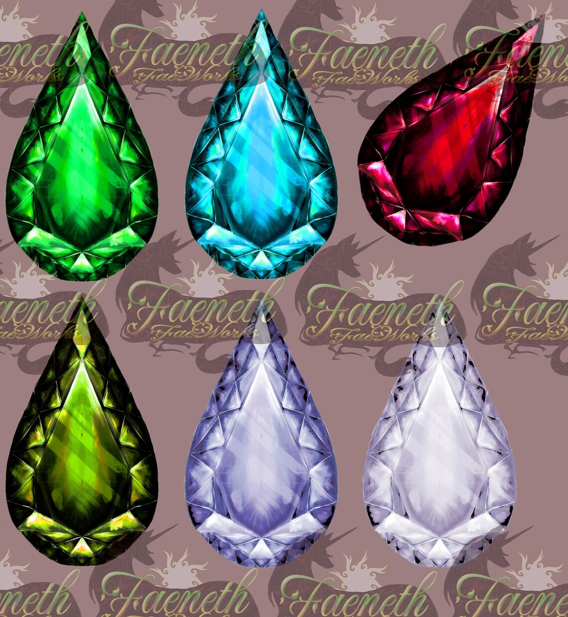 Gemstone (pear) Asset - Etsy