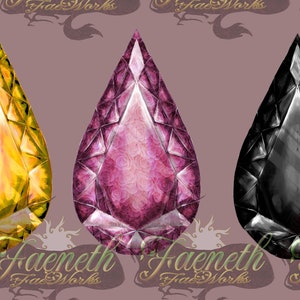 Gemstone (pear) Asset - Etsy