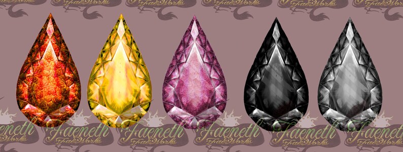 Gemstone (pear) Asset - Etsy