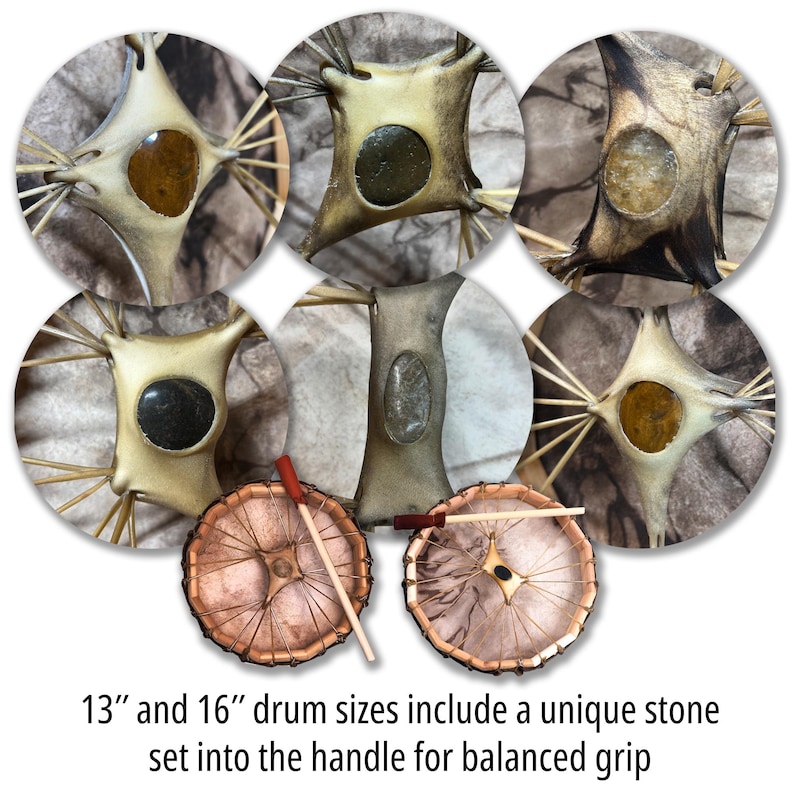 Handmade Native-style Shaman Frame Drum • Deer Hide Cedar • Sound ...
