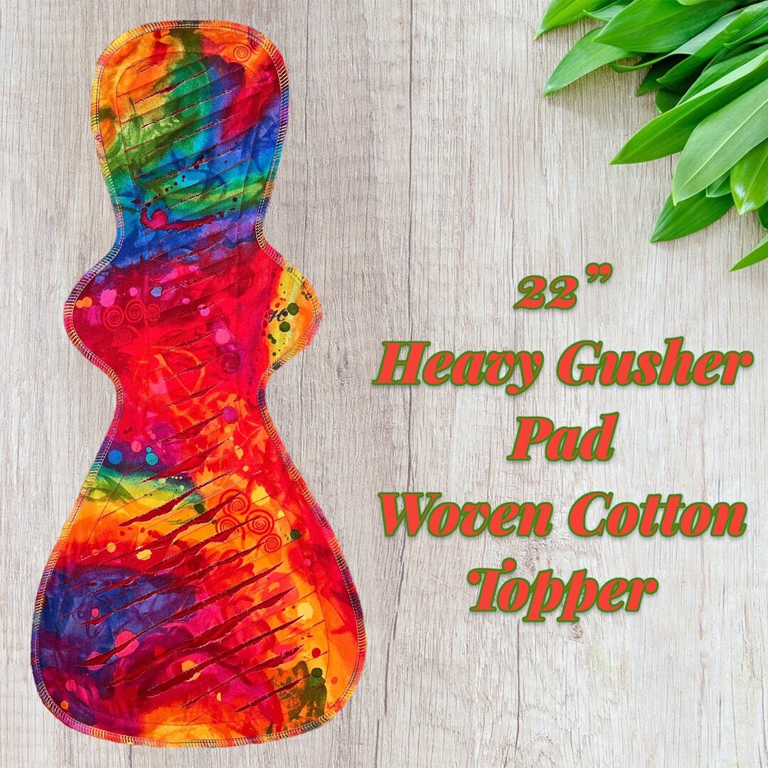 22” Heavy Cloth Pad ,curvy Mega Flare Gusher Pads, Woven Cotton Top ...