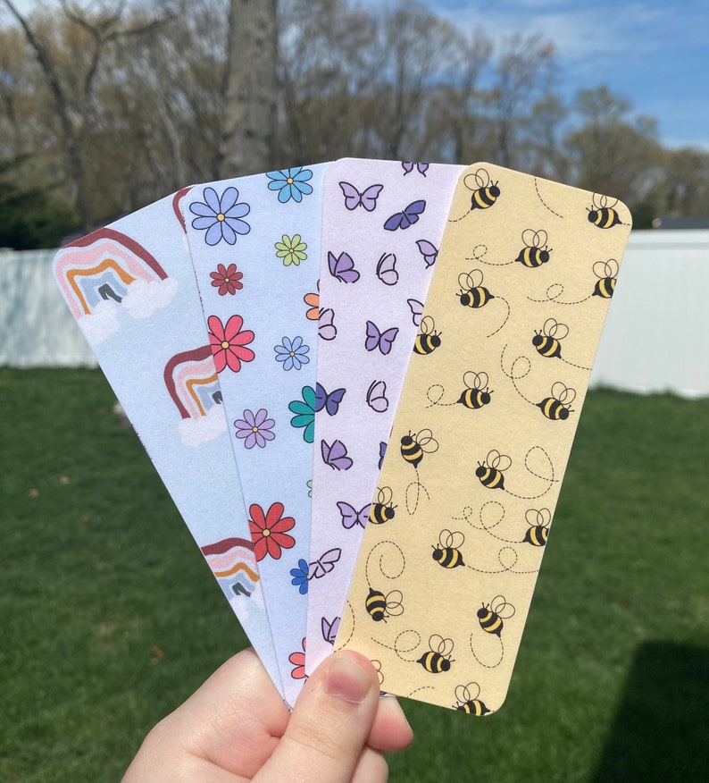 Spring Bookmarks, Bees, Butterflies, Flowers, Rainbows, for Book Lovers ...
