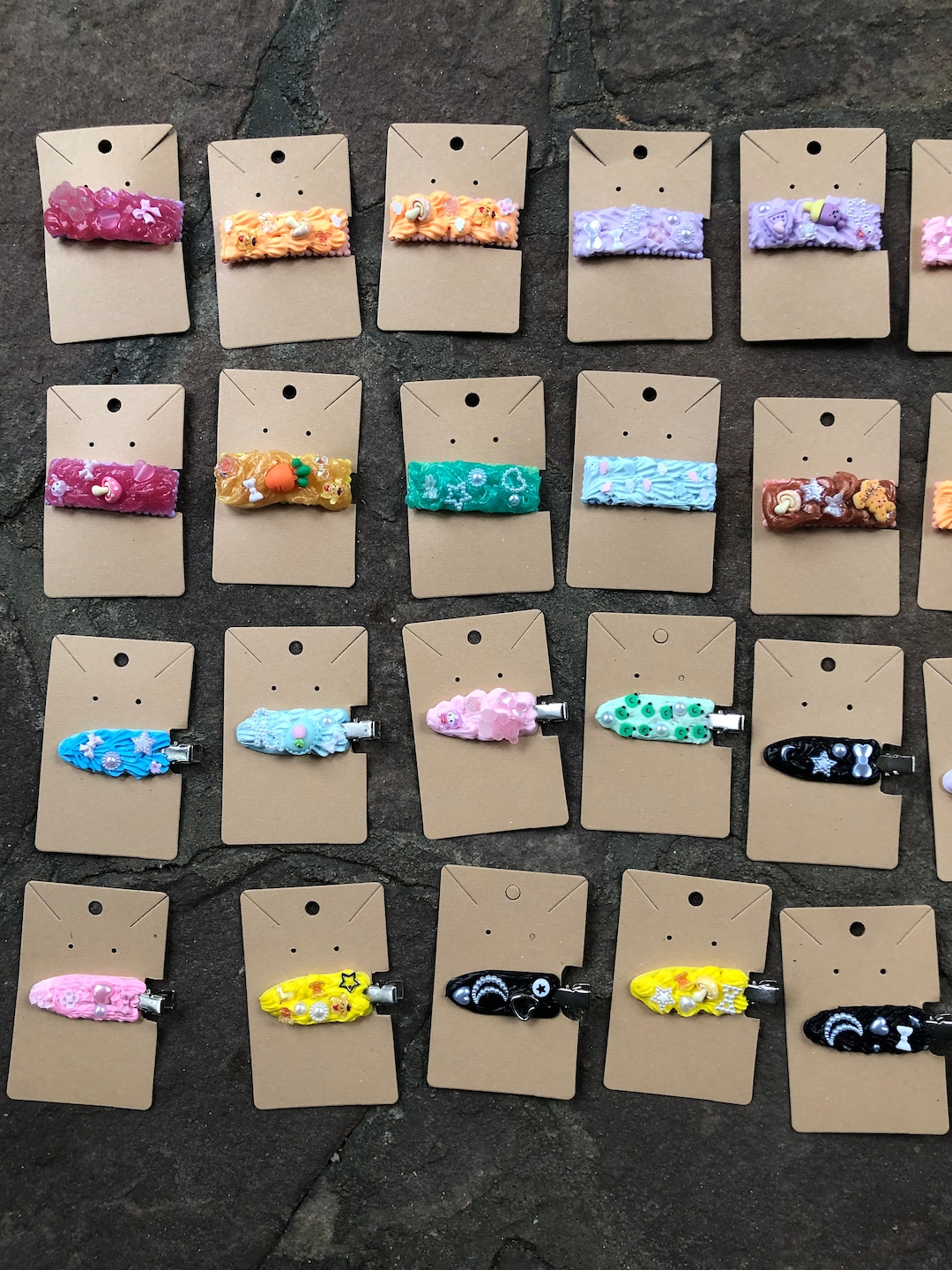 Kawaii Hair Clip Decoden Cream Glue and Silicone Clip on Barette Choose ...