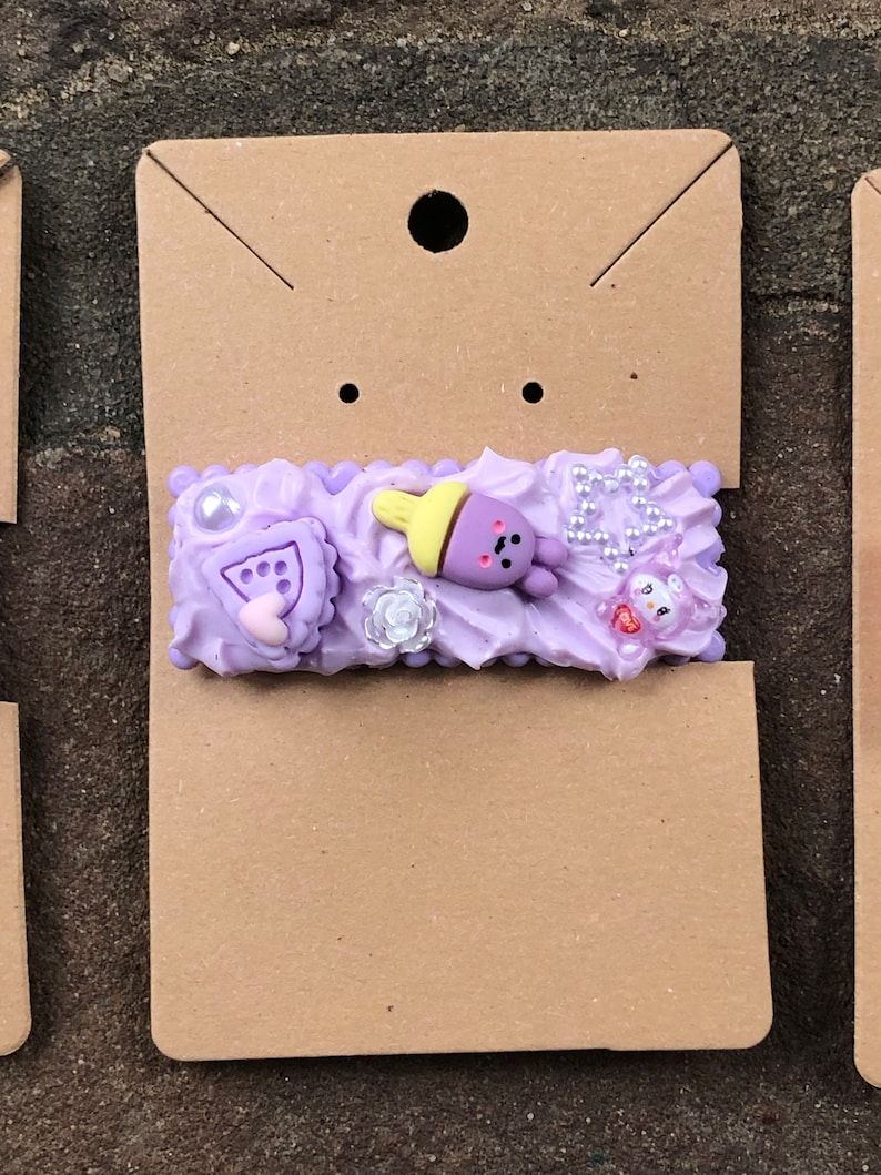 Kawaii Hair Clip Decoden Cream Glue and Silicone Clip on Barette Choose ...