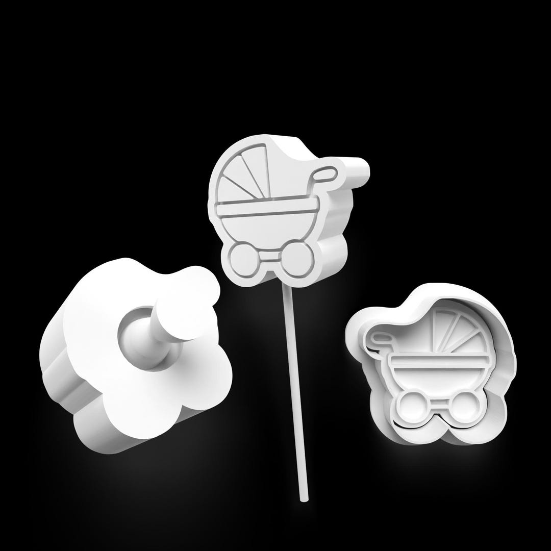 Baby Carriage Cake Pop Mold & Stamp L Shower Party Favors L Fondant ...