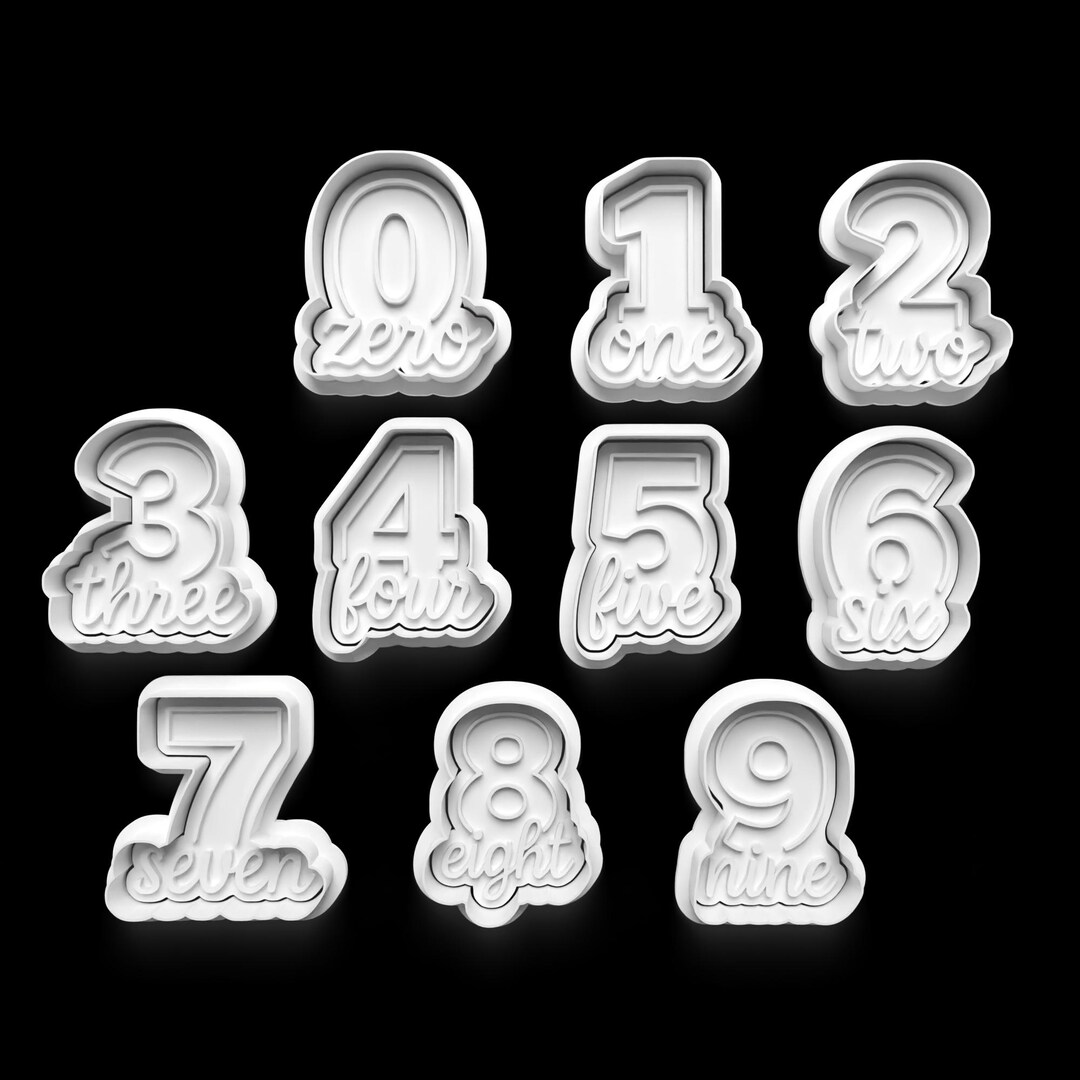 Number and Script Word Cookie Cutters, Birthday Party Cookie Cutter ...