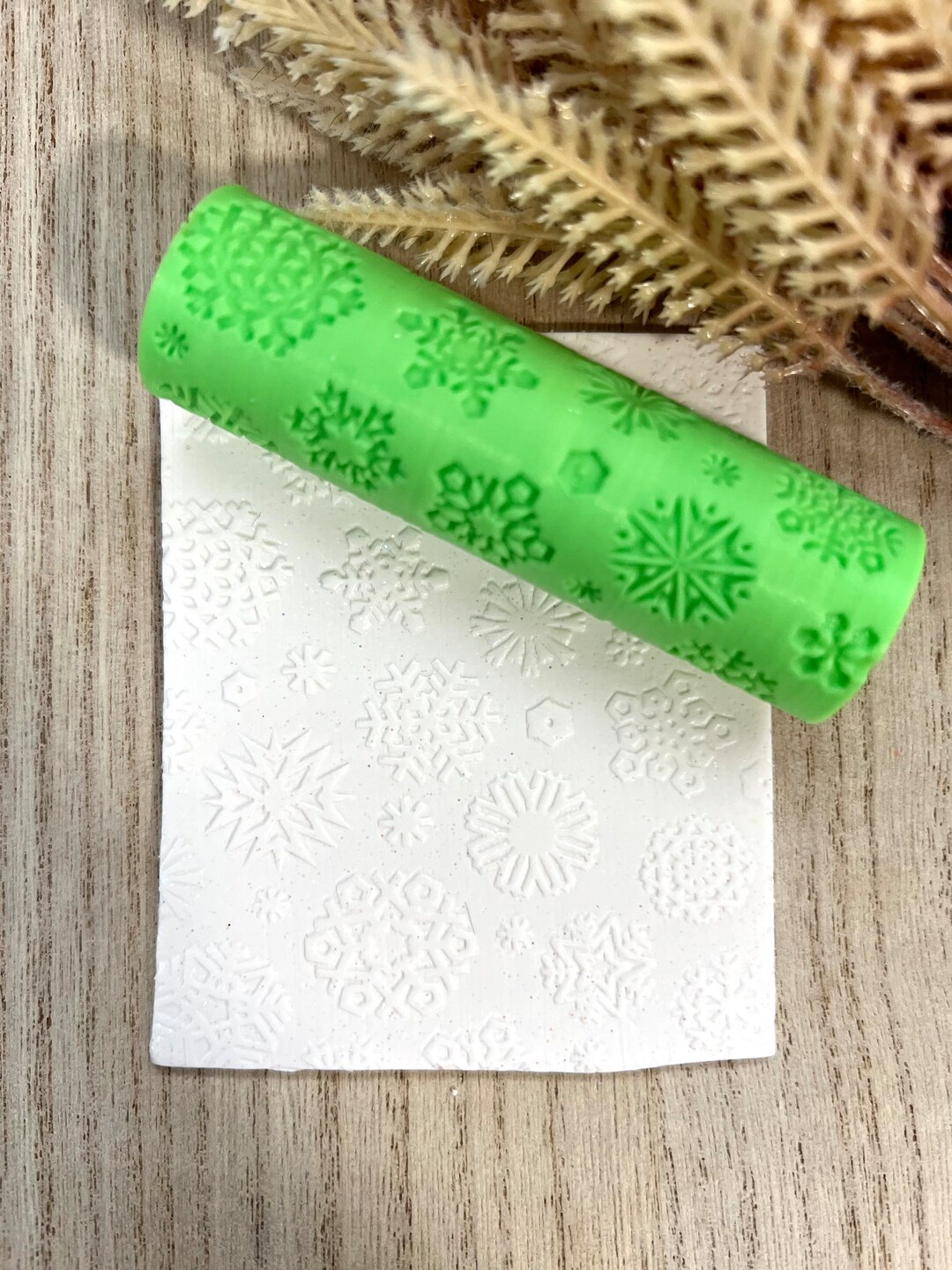 Snowflake Roller Clay Rollers Clay Stamp Rollers Snowflake Pattern L ...