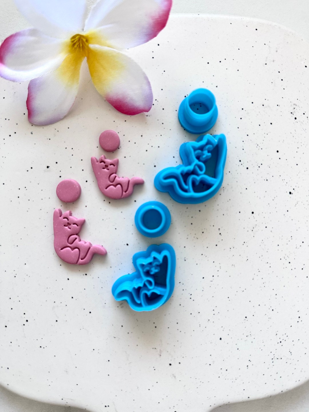 Cat Cutter | Cat & Ball Clay Cutter | Polymer Clay Earring Cutters L ...