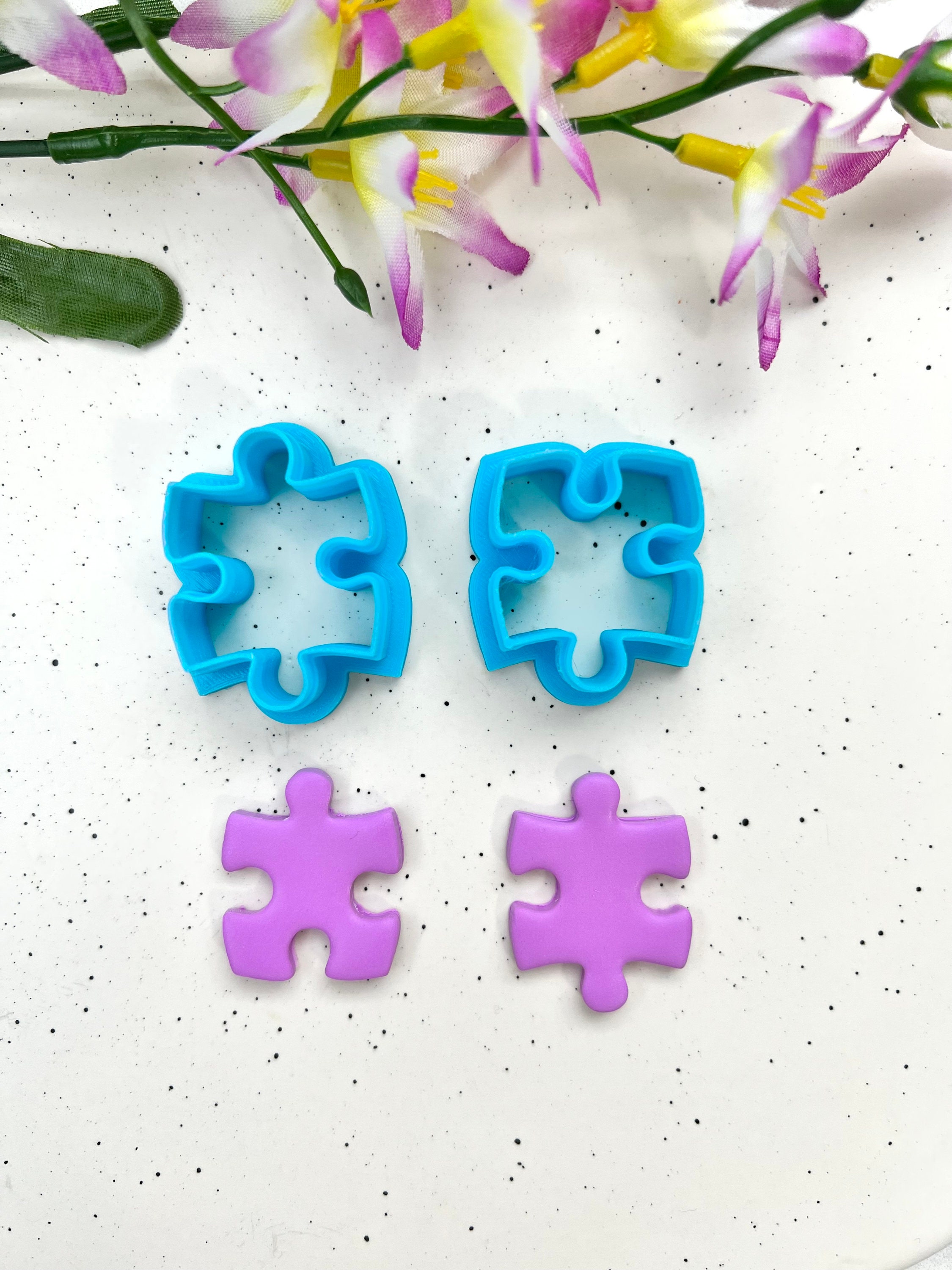 Puzzle Piece Clay Cutter Set: Autism Awareness, Polymer Clay (25/30mm ...