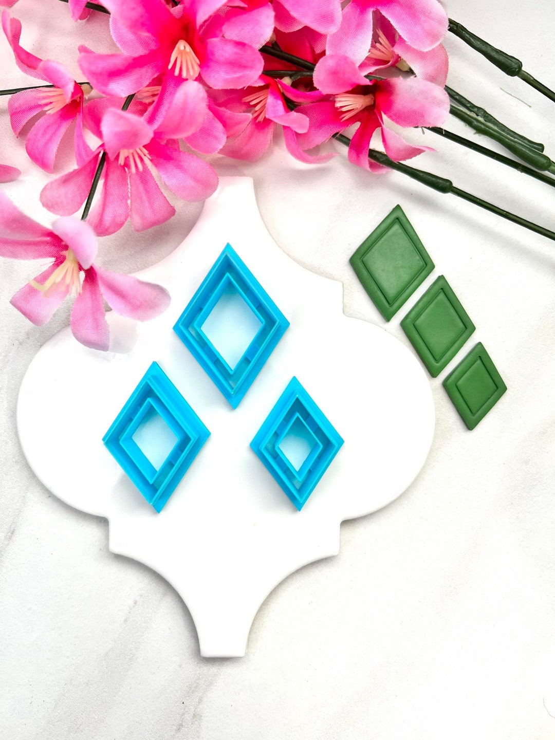 Diamond Clay Cutter L Polymer Clay Earrings L Diamond Earring Cutters L ...