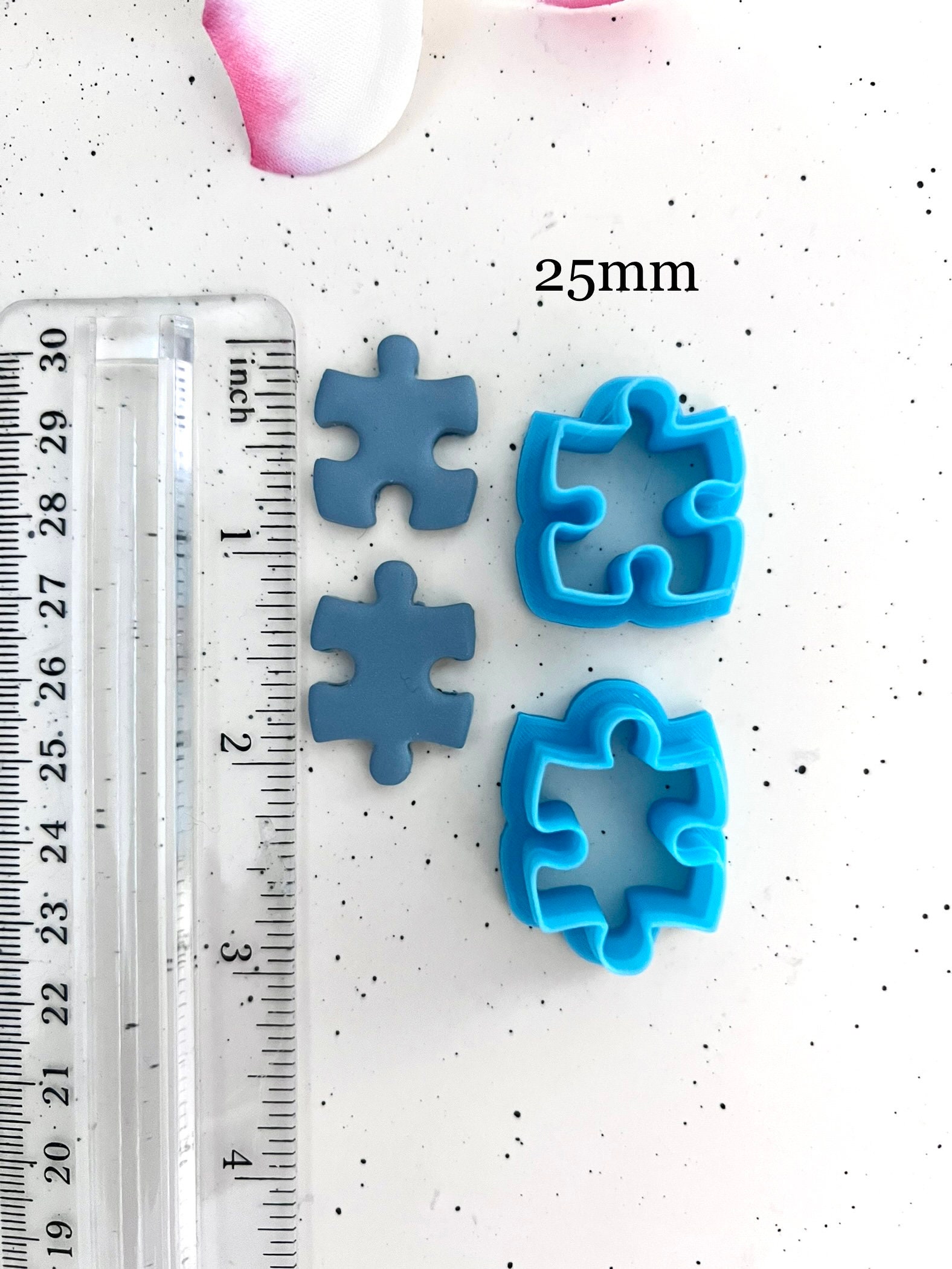 Puzzle Piece Clay Cutter Set: Autism Awareness, Polymer Clay (25/30mm ...