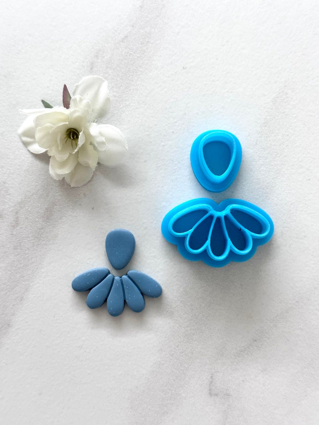 Half Flower Drop | Clay Cutters | Dangle and Drop Earrings L Flower ...