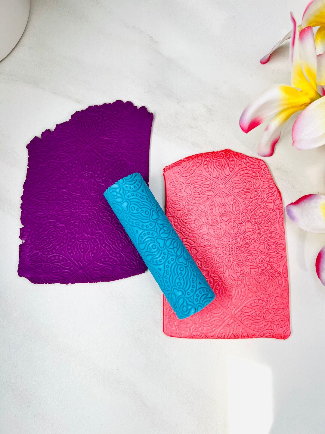 Clay Roller Floral Pattern Clay Roller Clay Rollers L Polymer Clay ...