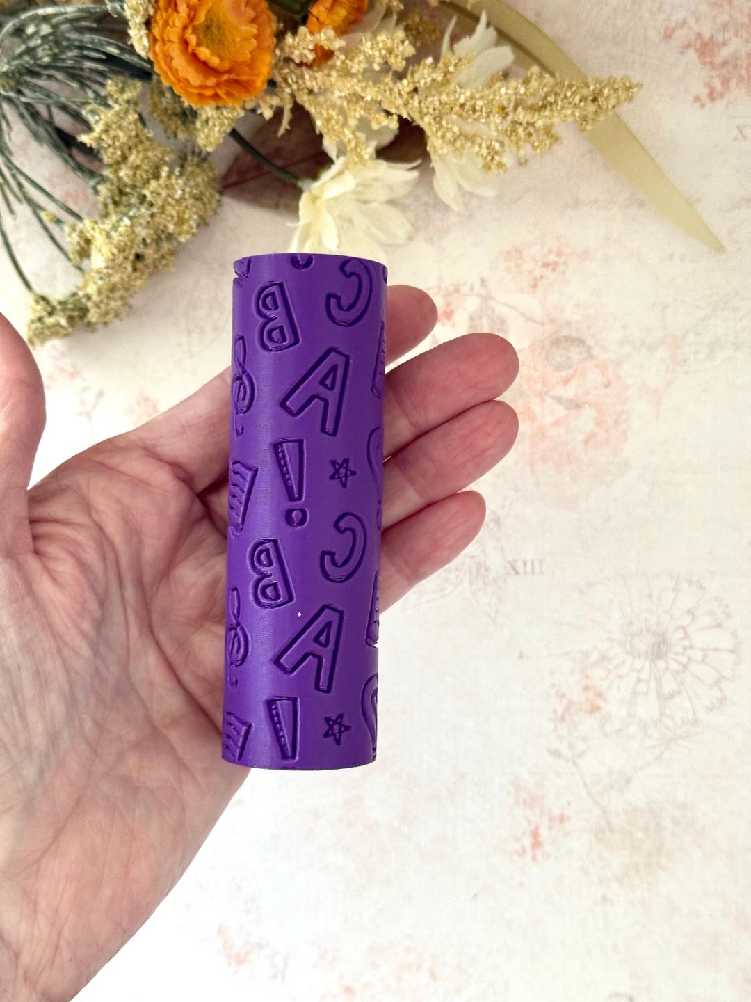 ABC School Roller L School Craft L Teacher Tools L Polymer Clay Pattern ...