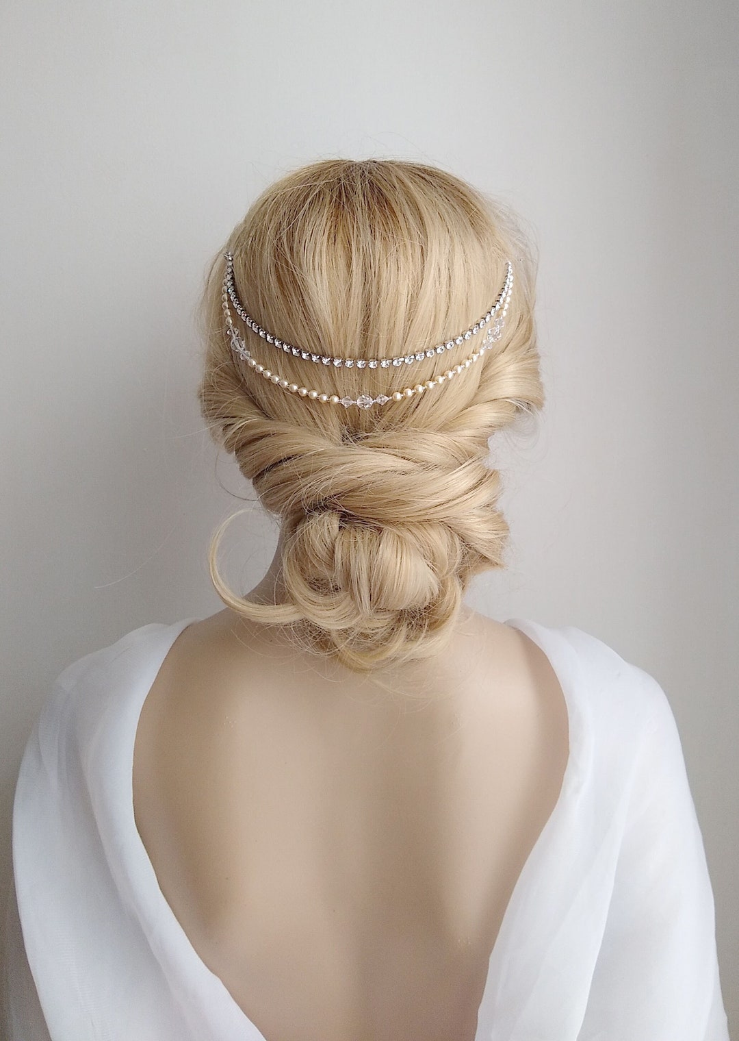 Bridal Hair Jewelry,bridal Vintage Hair Chain,wedding Headpiece,dainty ...