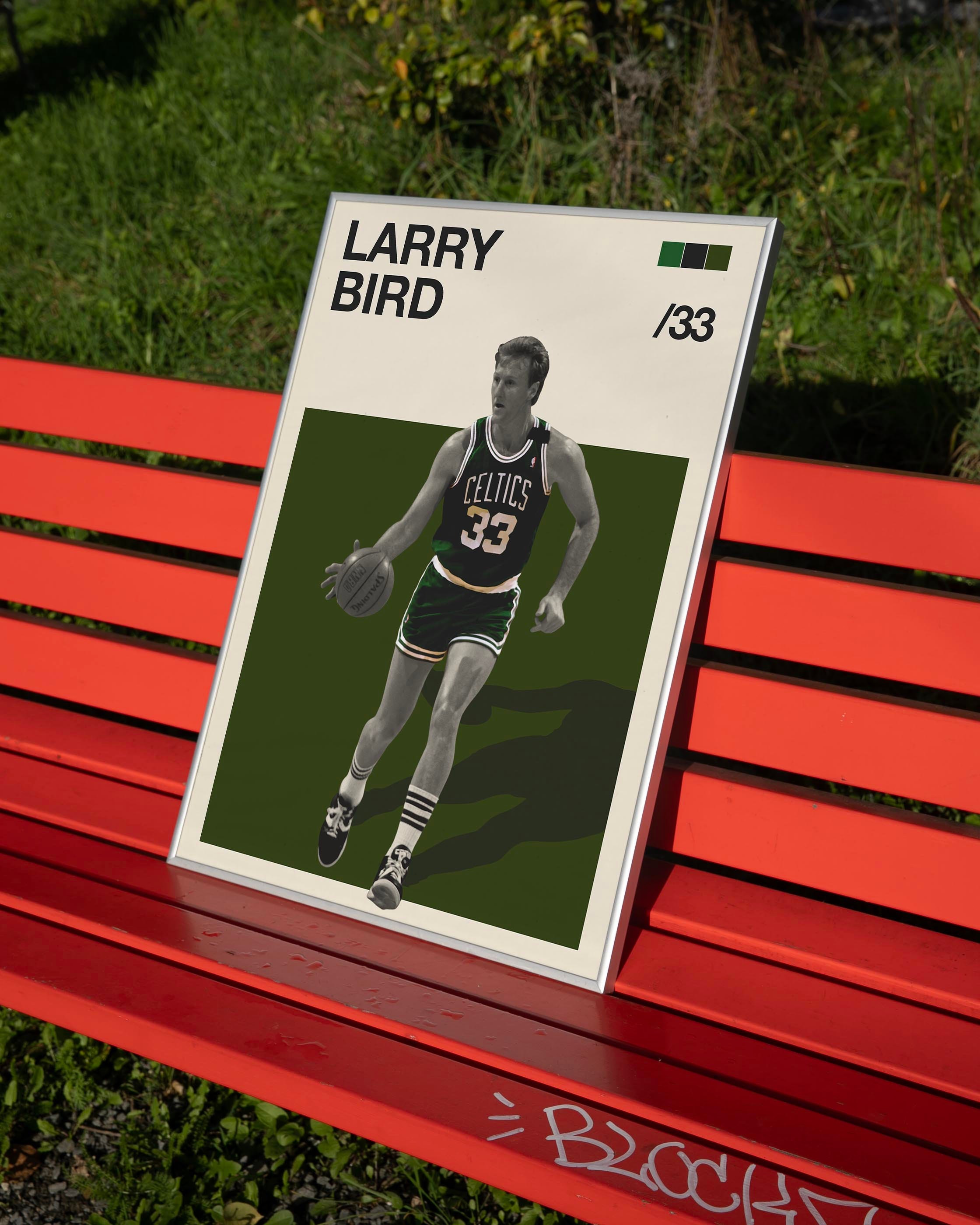 Larry Bird Art Print: Mid-century Modern Basketball Poster (digital ...