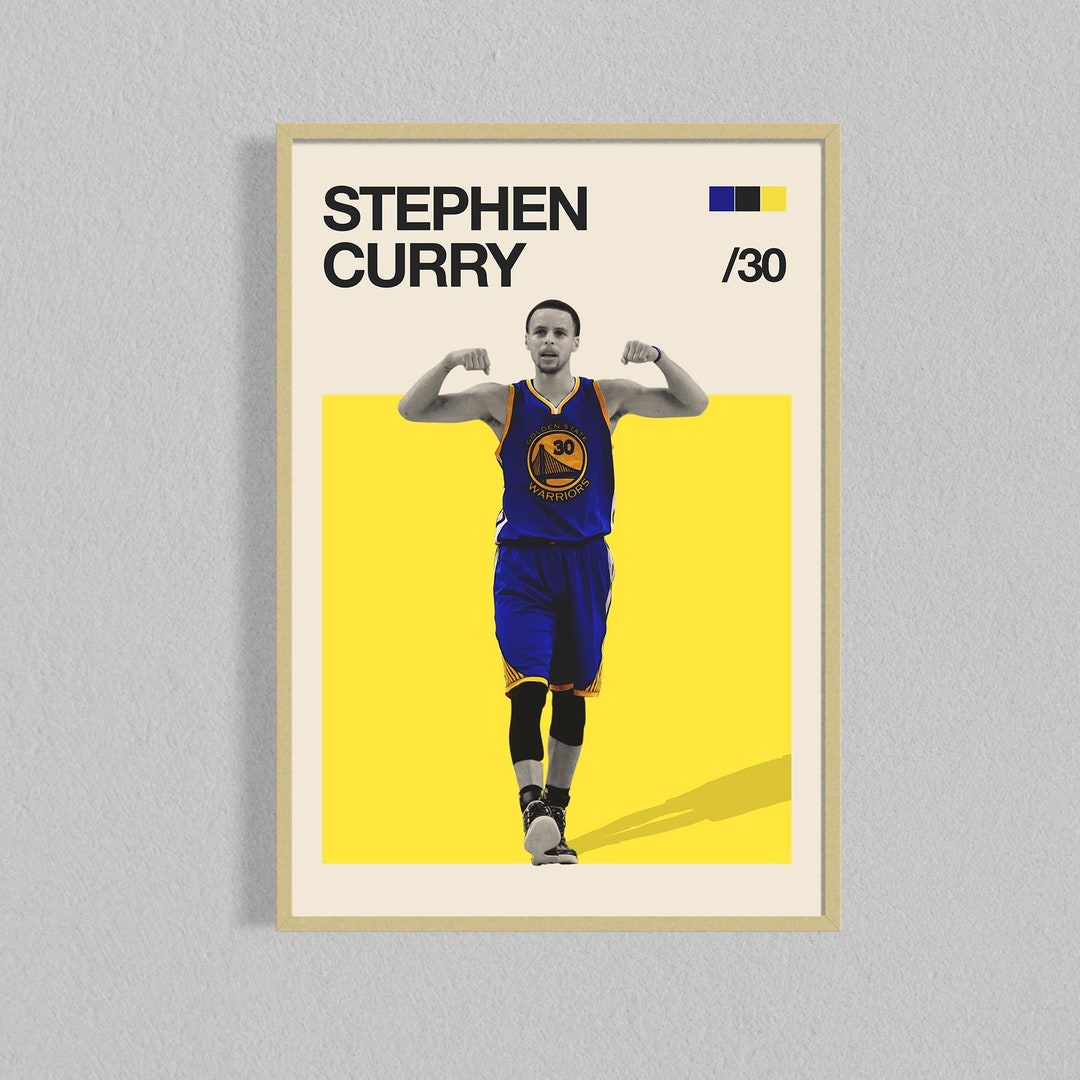 Stephen Curry Mid Century Movie Poster | Basketball Posters ...
