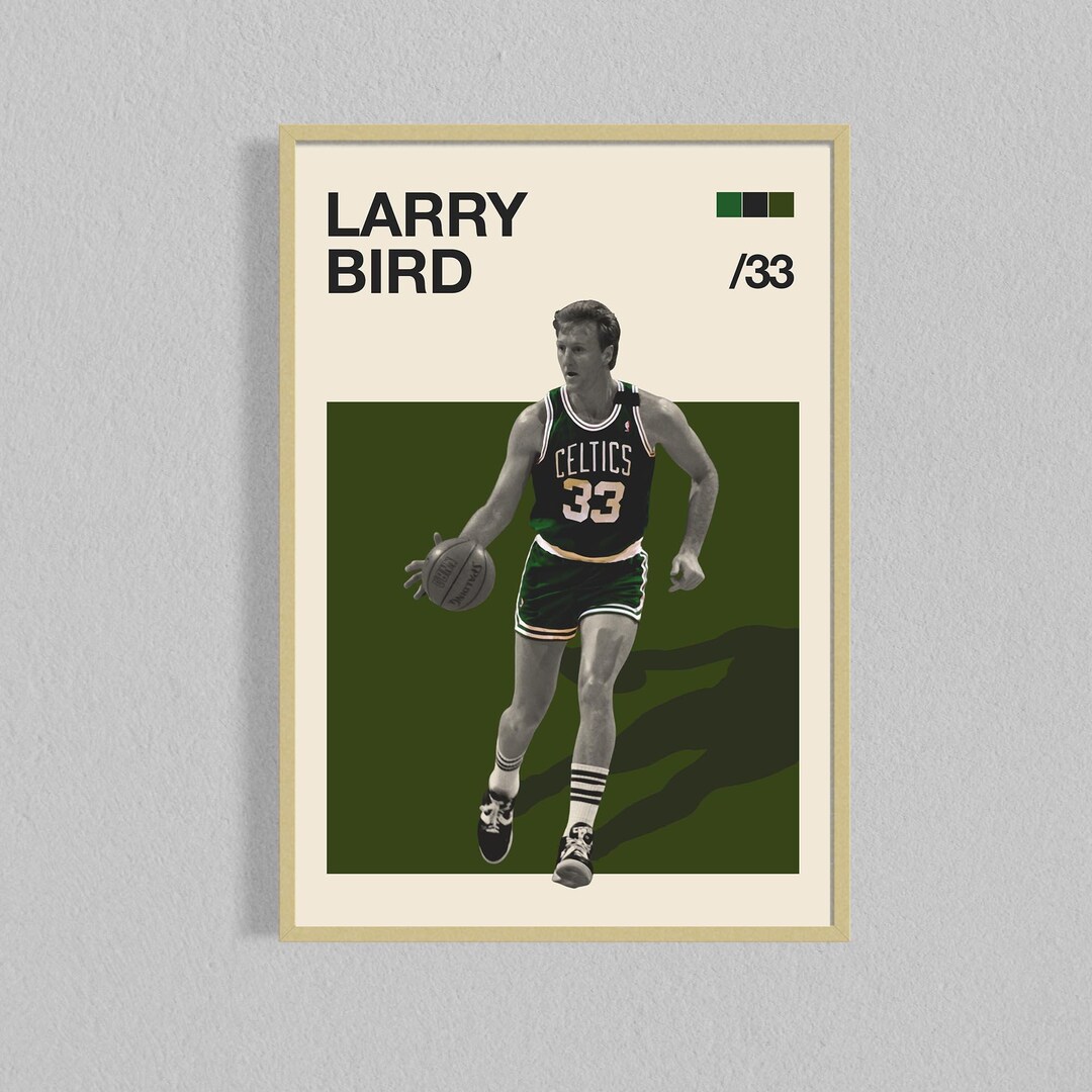 Larry Bird Art Print: Mid-century Modern Basketball Poster (digital ...