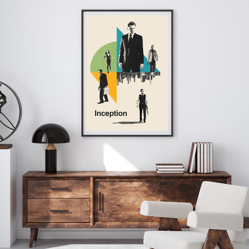 Inception Mid Century Movie Poster Film Posters Minimalist Movie Poster ...