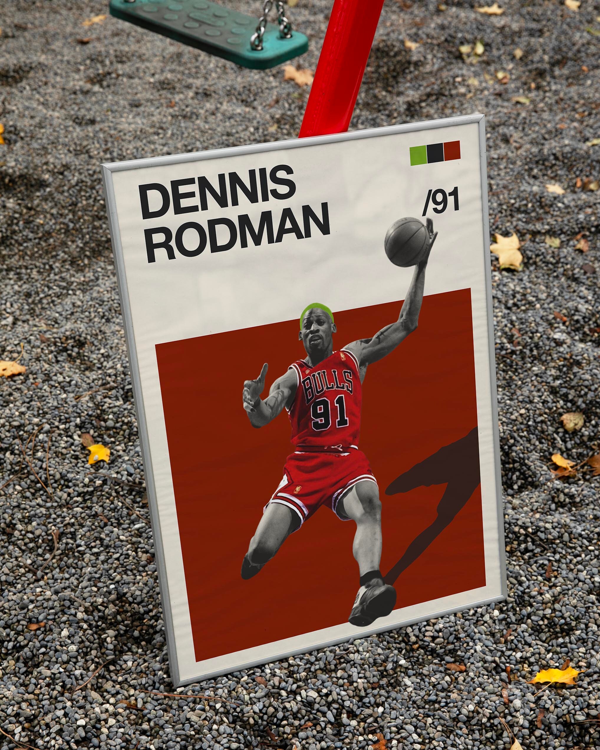 Dennis Rodman Mid Century Movie Poster | Basketball Posters ...