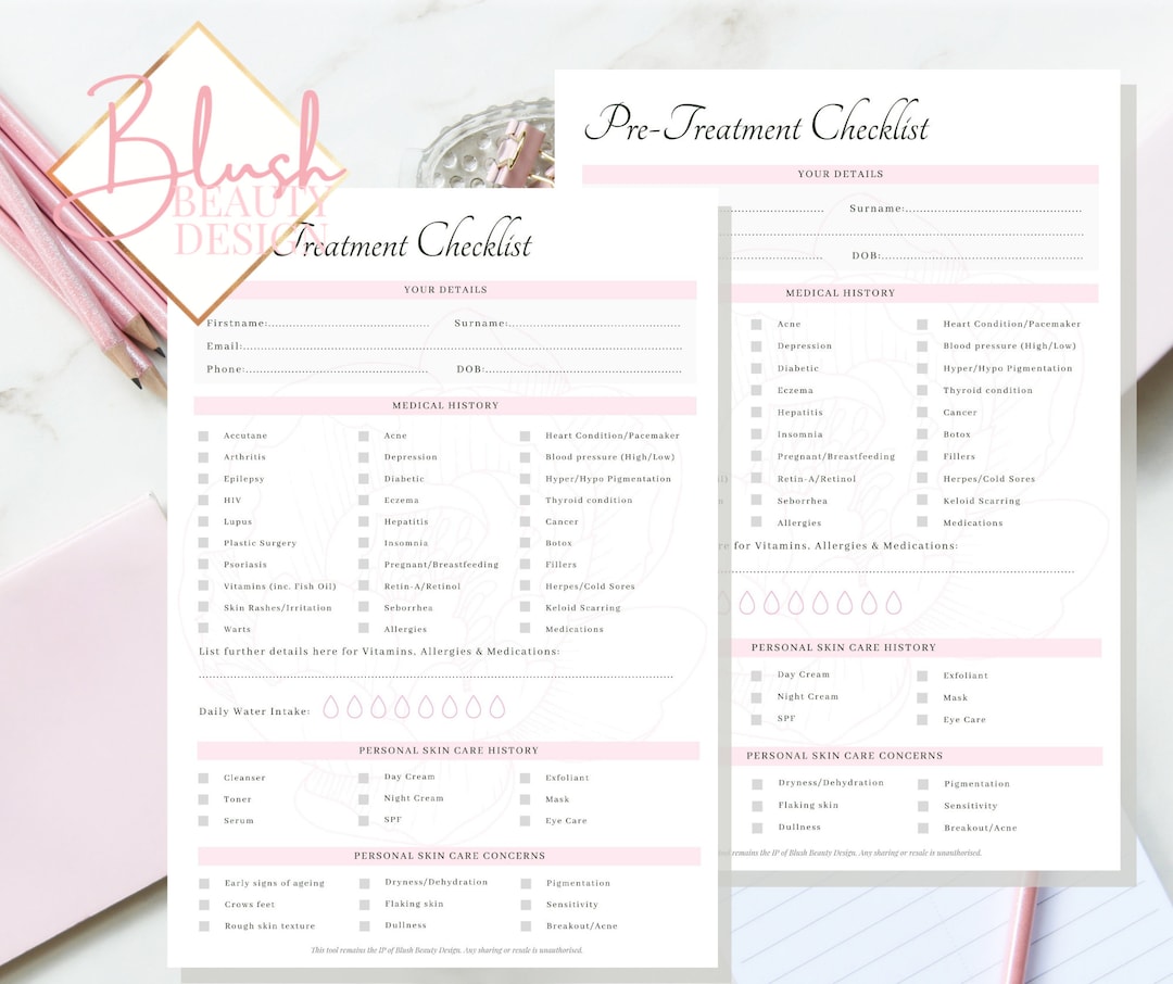 Pink Floral Beauty Salon Client Consultation and Consent Form ...