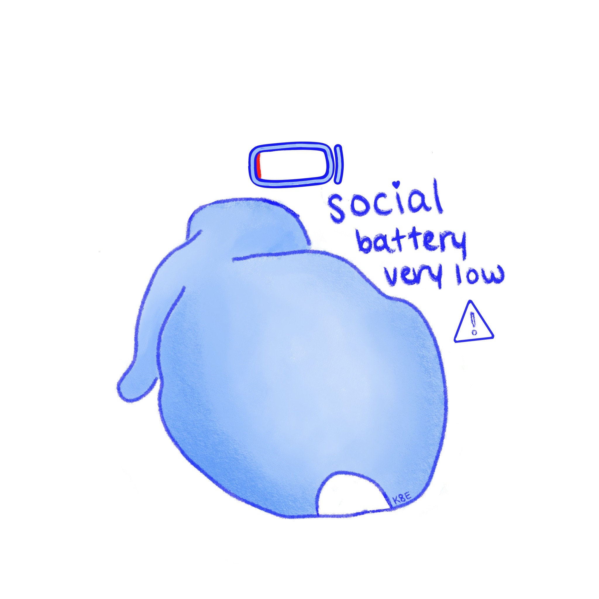 Low Social Battery Bun Sticker - Etsy