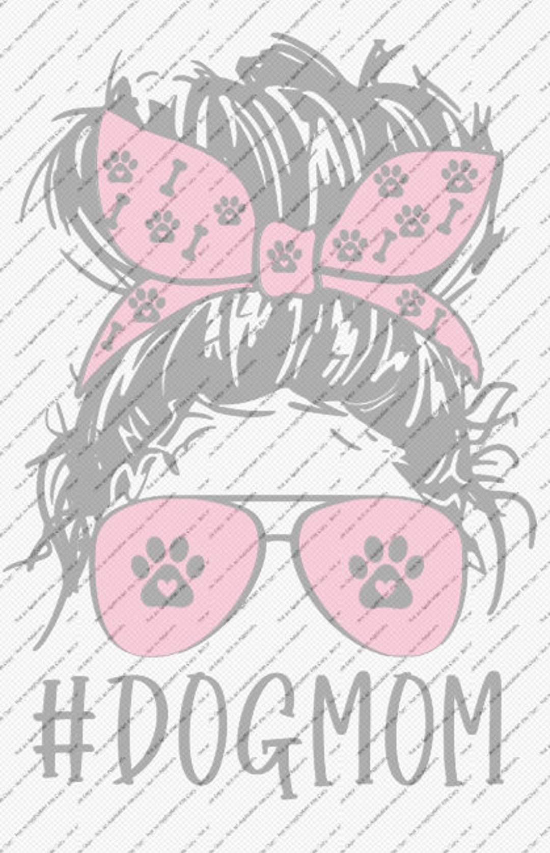 Dog Mom Messy Bun Paw Print Design - Etsy