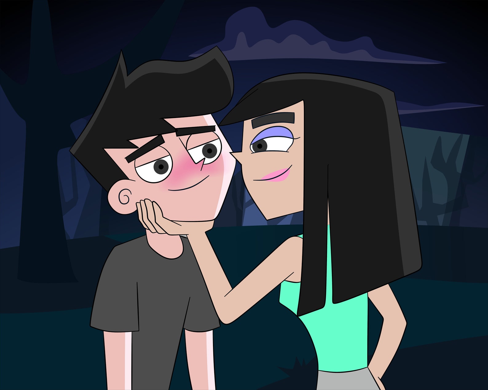 Danny Phantom Portrait Custom Cartoon Portrait Romantic Etsy