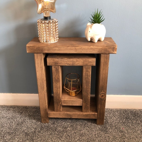 Rustic Side Table - Etsy UK