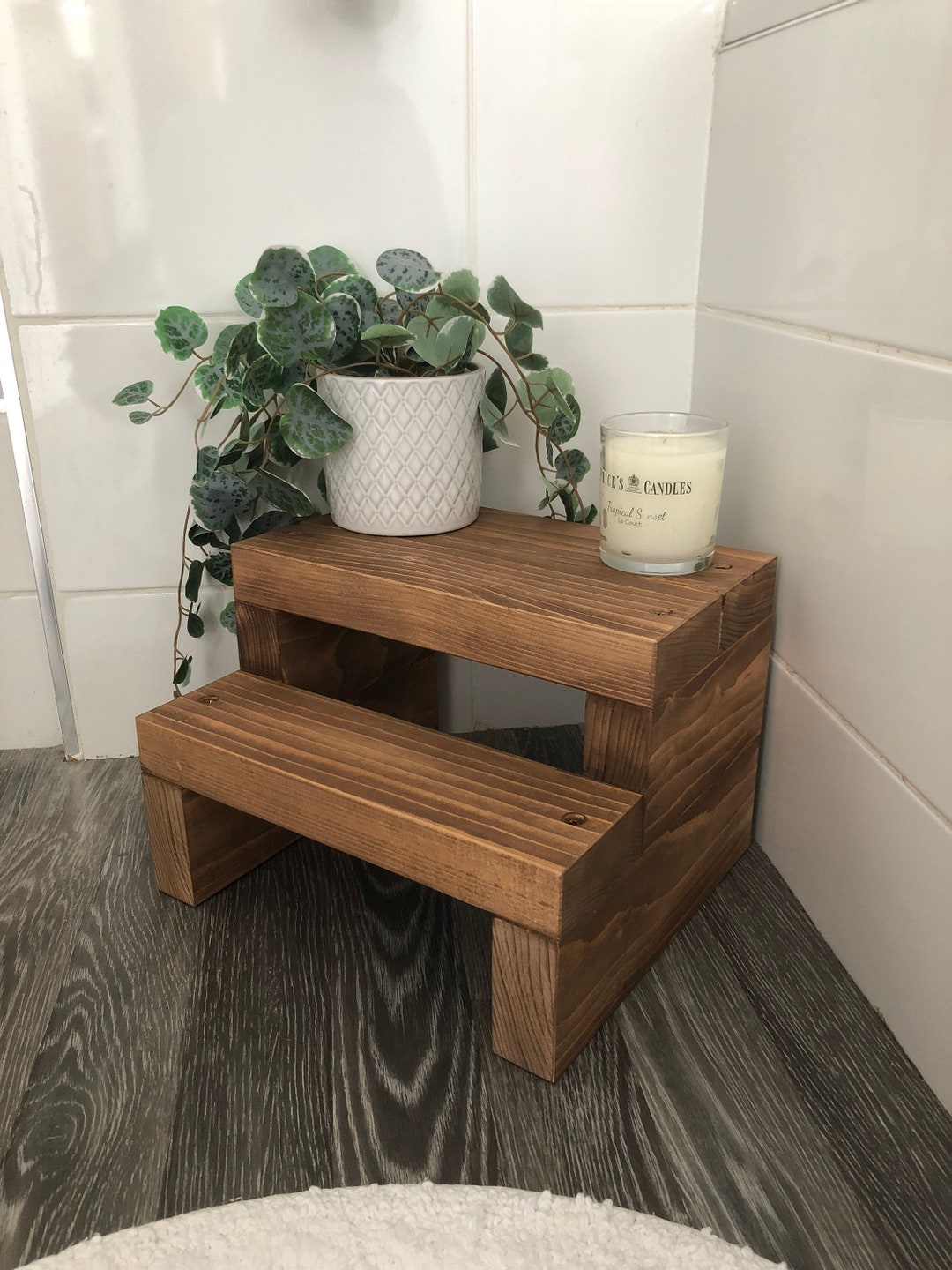 Small Wooden 2 Tier Hop up Stool Childs Naughty Step Plant Stand - Etsy UK