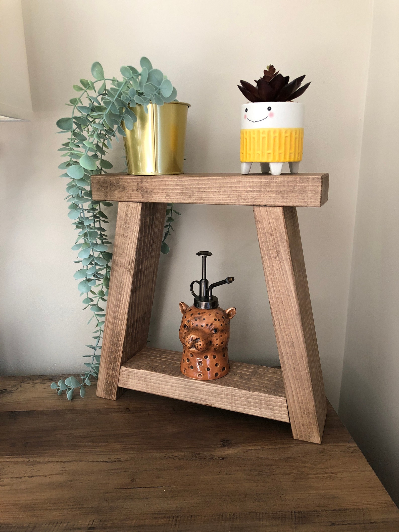 Medium Rustic Wooden Storage Stand Display Shelf Storage - Etsy UK