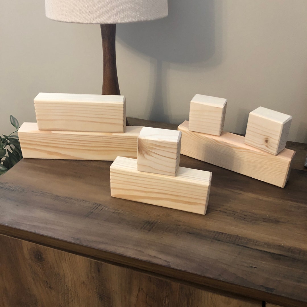 Wooden Blank Blocks | Craft and Signs | Square and Rectangle | T3.8cm X ...