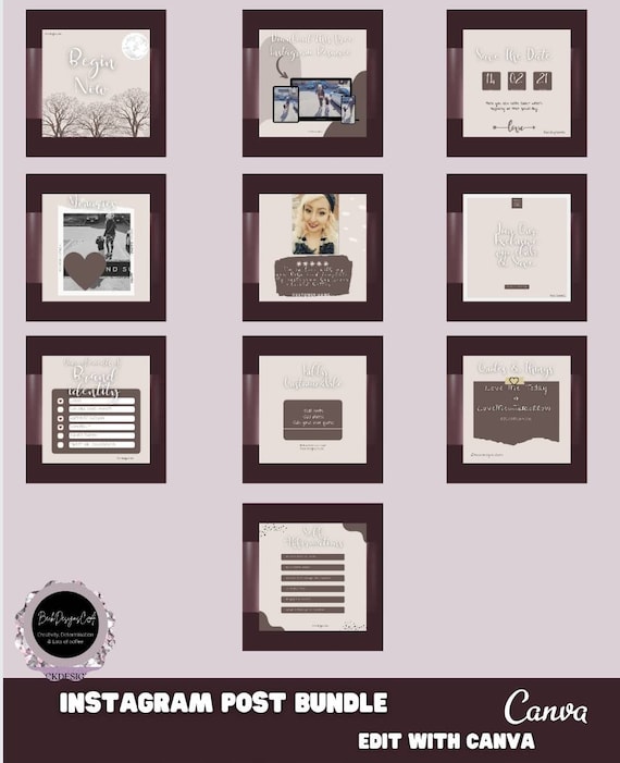 10 Editable Instagram Posts for Social Media Influencers | Etsy