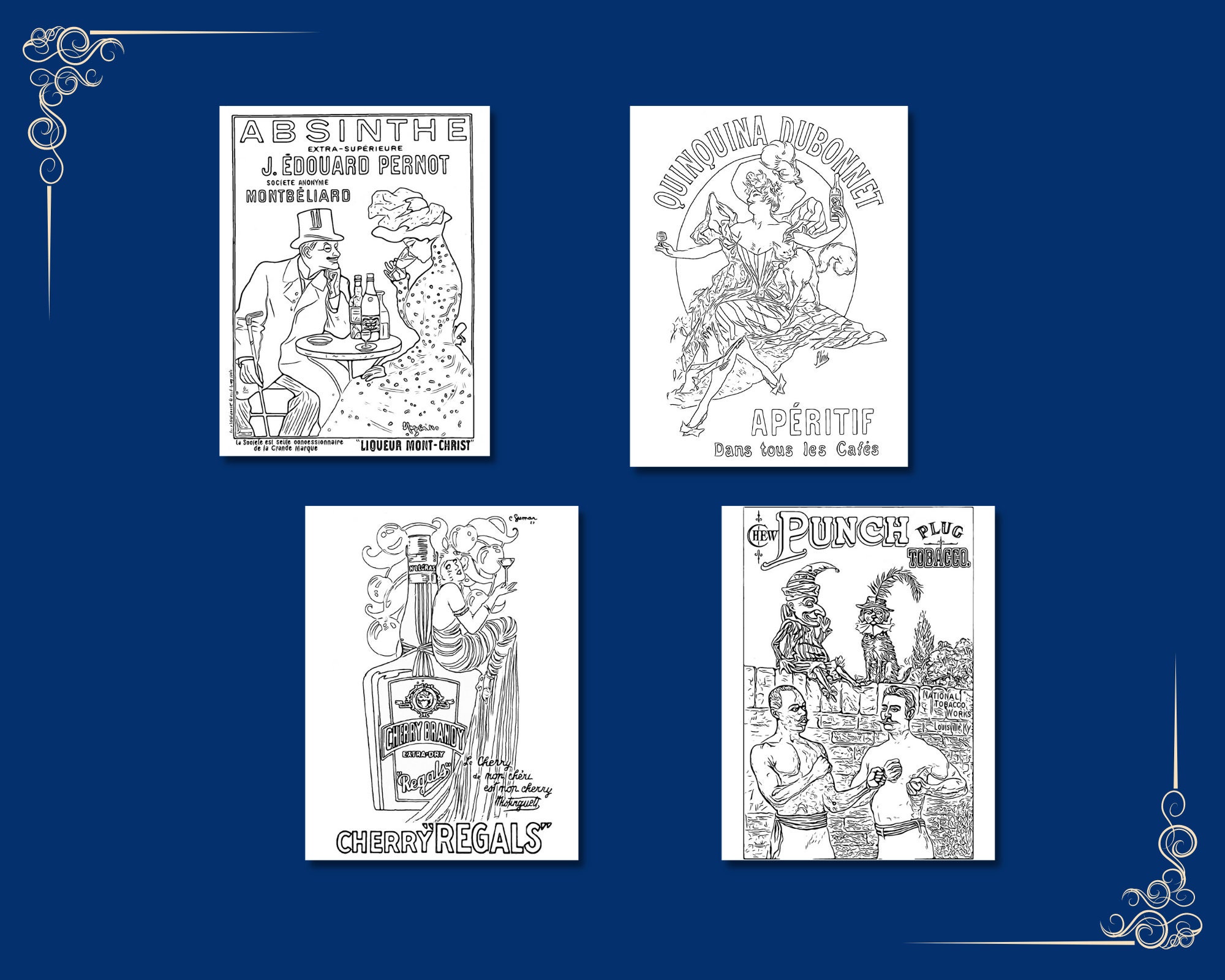 Vintage Advertising Coloring Pages