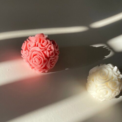 Rose Ball Candle Rose Shaped Candle Cute Shape Candles - Etsy
