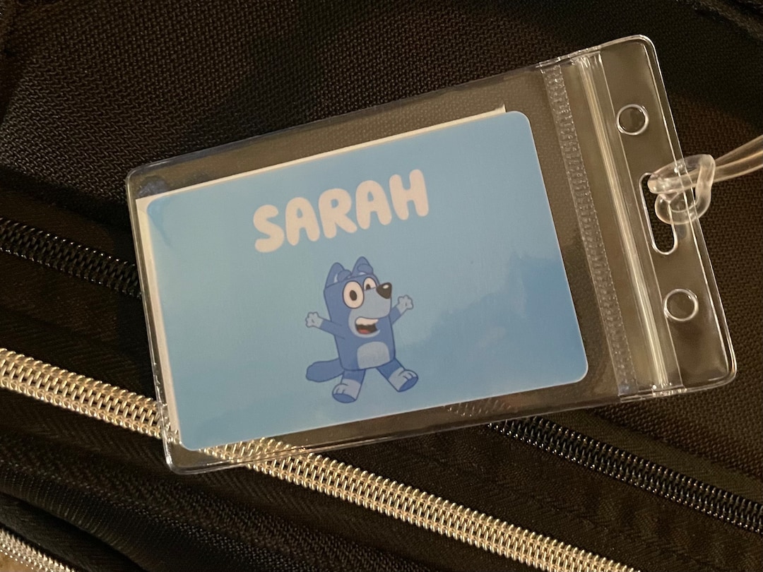Bluey Luggage Tag Personalizable | Bluey Travel Gift | Bluey Name ...