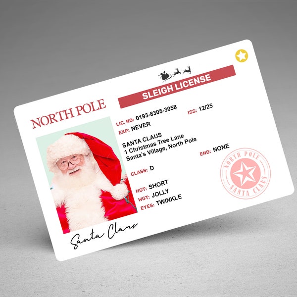 North Pole Drivers License - Etsy