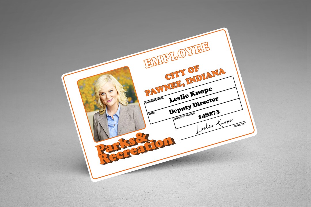 Parks and Recreation Department ID Badge Leslie Knope Ron Swanson ...