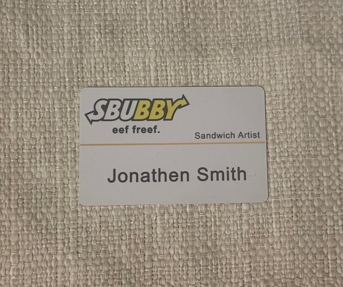 Sbubby Eef Freef Subway Eat Fresh Meme Employee ID Badge Carte PVC ...