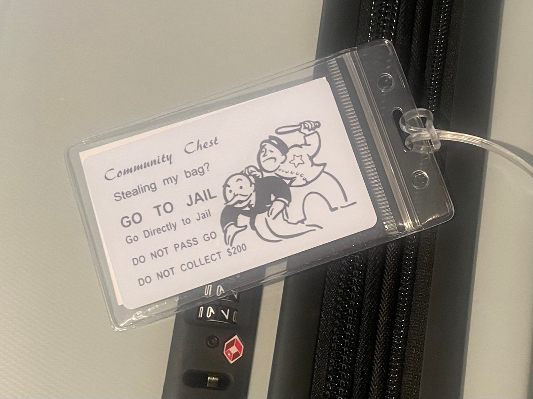 Board Game Luggage Tag | Monopoly Luggage Tag | Community Chest Luggage ...