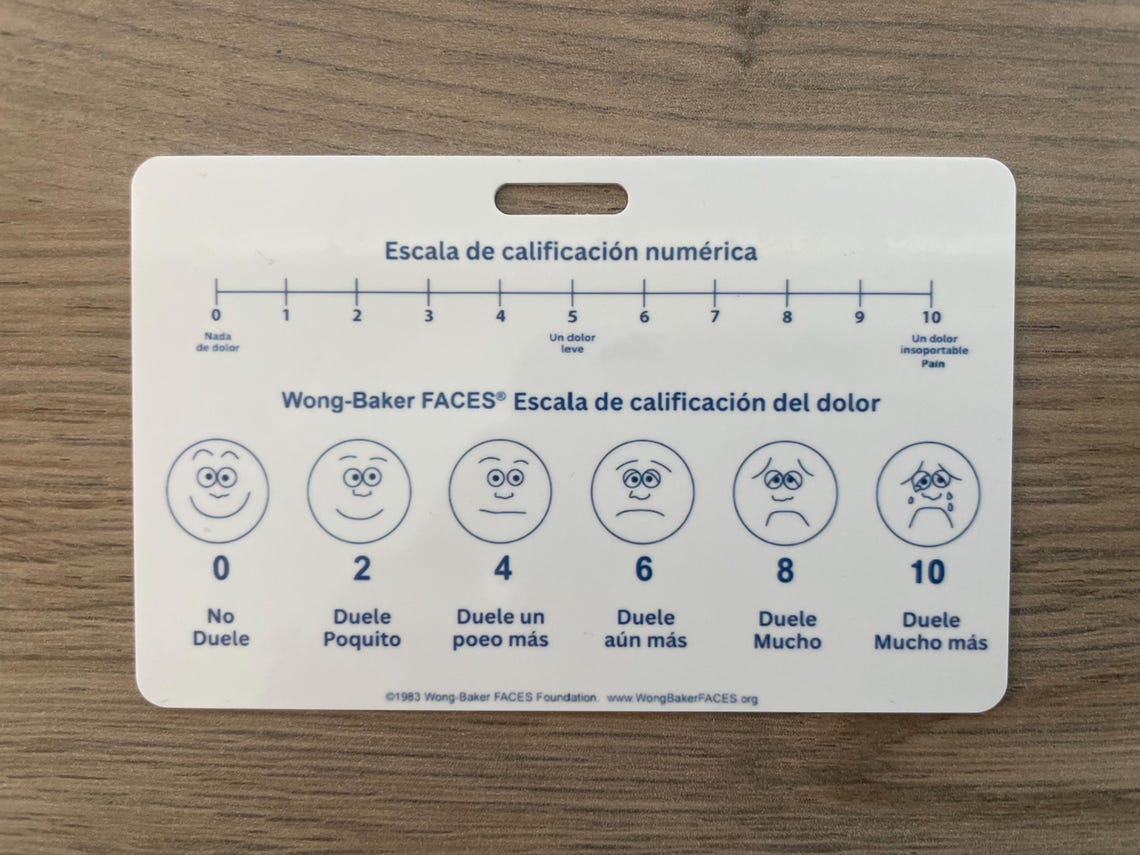 Wong-baker FACES Pain Scale Badge Buddy | Pain Assessment Reference ...