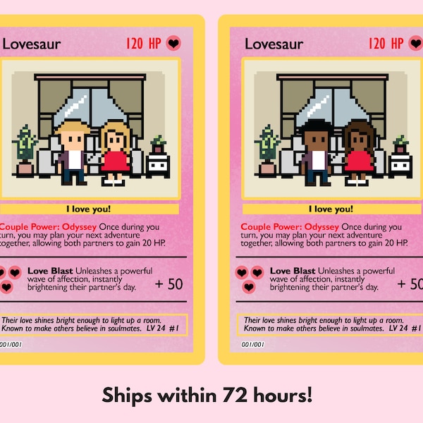 Personalized Pokemoncard Couple - Etsy