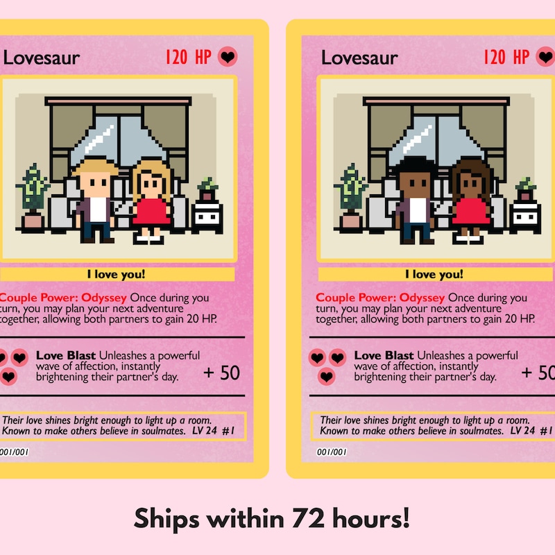 Personalized Pokemoncard Couple - Etsy