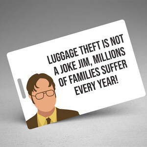 Dwight Schrute Luggage Tag the Office Luggage Tag Dwight - Etsy