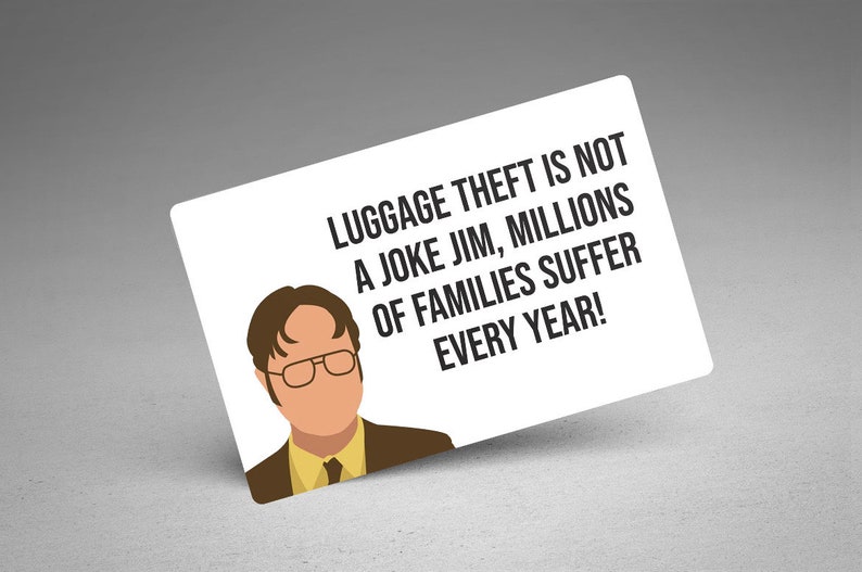 Dwight Schrute Luggage Tag | the Office Luggage Tag | Dwight Schrute ...