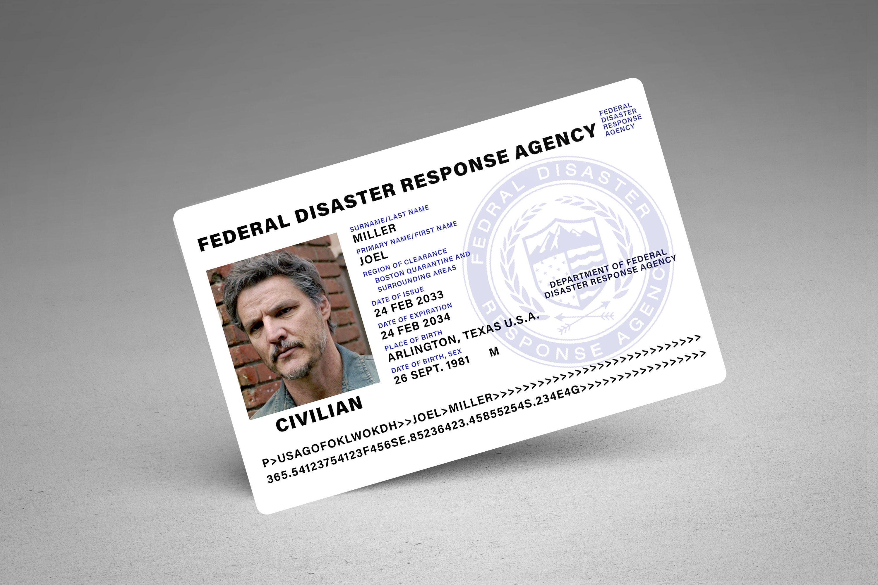 The Last of Us Joel Miller Personalizable ID Badge | FEDRA Badge | TLOU ...