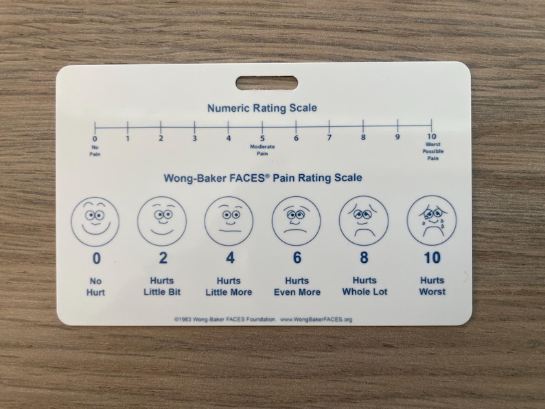 Wong-baker FACES Pain Scale Badge Buddy | Pain Assessment Reference ...