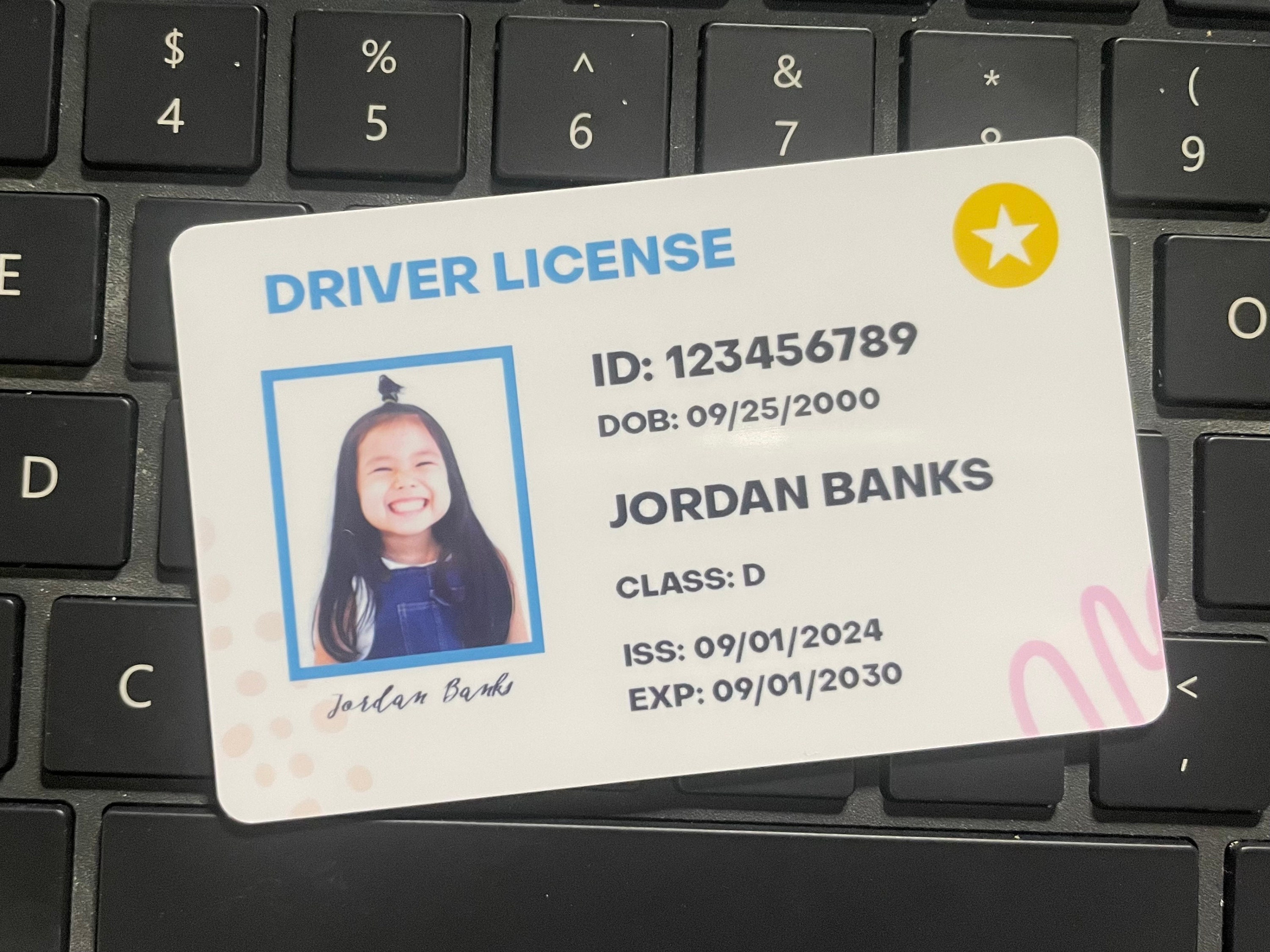 Custom Kid Play Drivers License | Play Drivers License Card for Kids ...