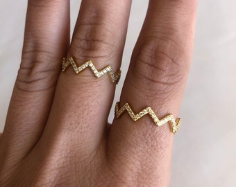 Zig Zag Ring - Etsy